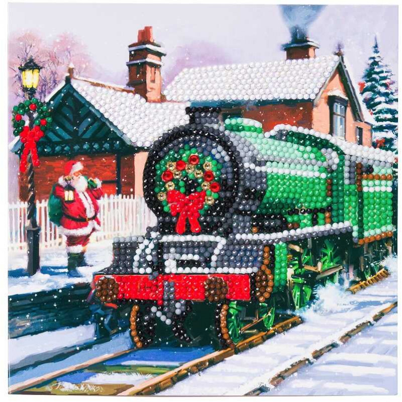 Juletog - Diamantkort 18x18cm - Heidis Hobby Butik